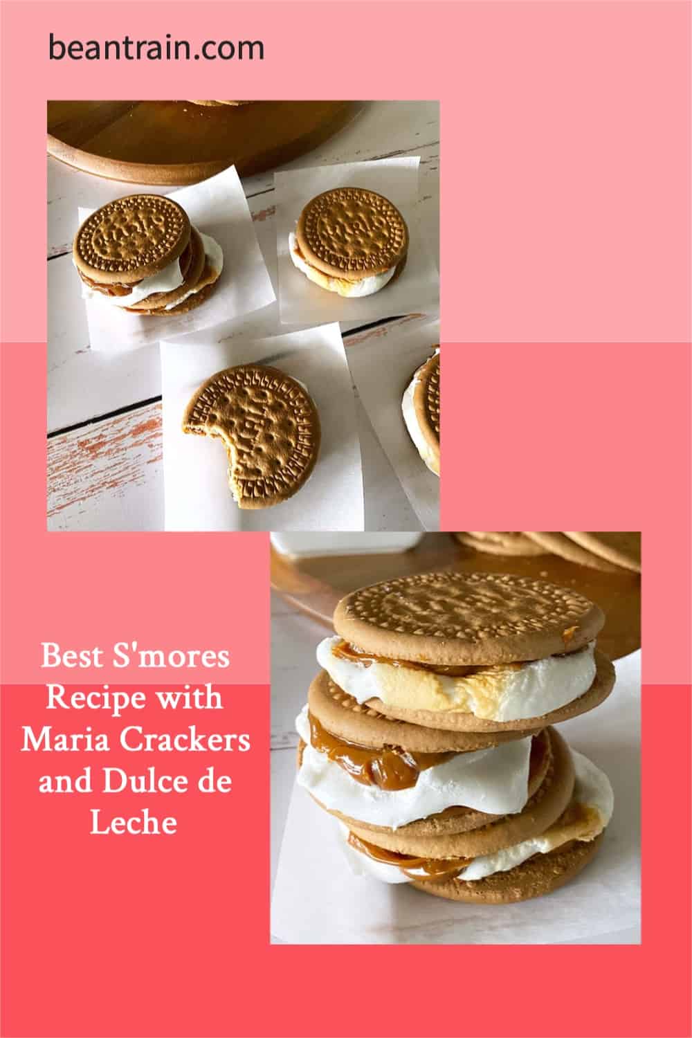 Best S'mores Recipe with Maria Crackers and Dulce de Leche - Bean Train